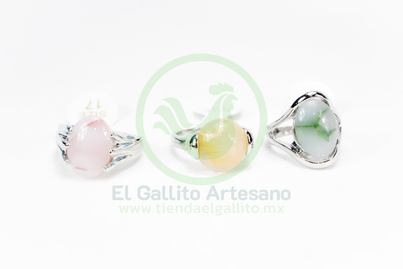 Anillo Acero MD6 | Gema Color Pastel – elgallitoartesano