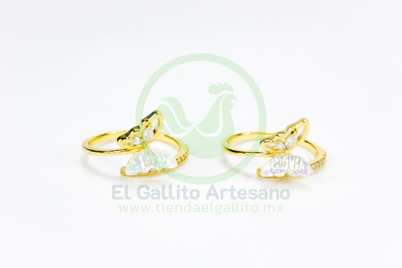 Anillo Acero MD7 | Mariposa Línea Crist. Ajust. – elgallitoartesano