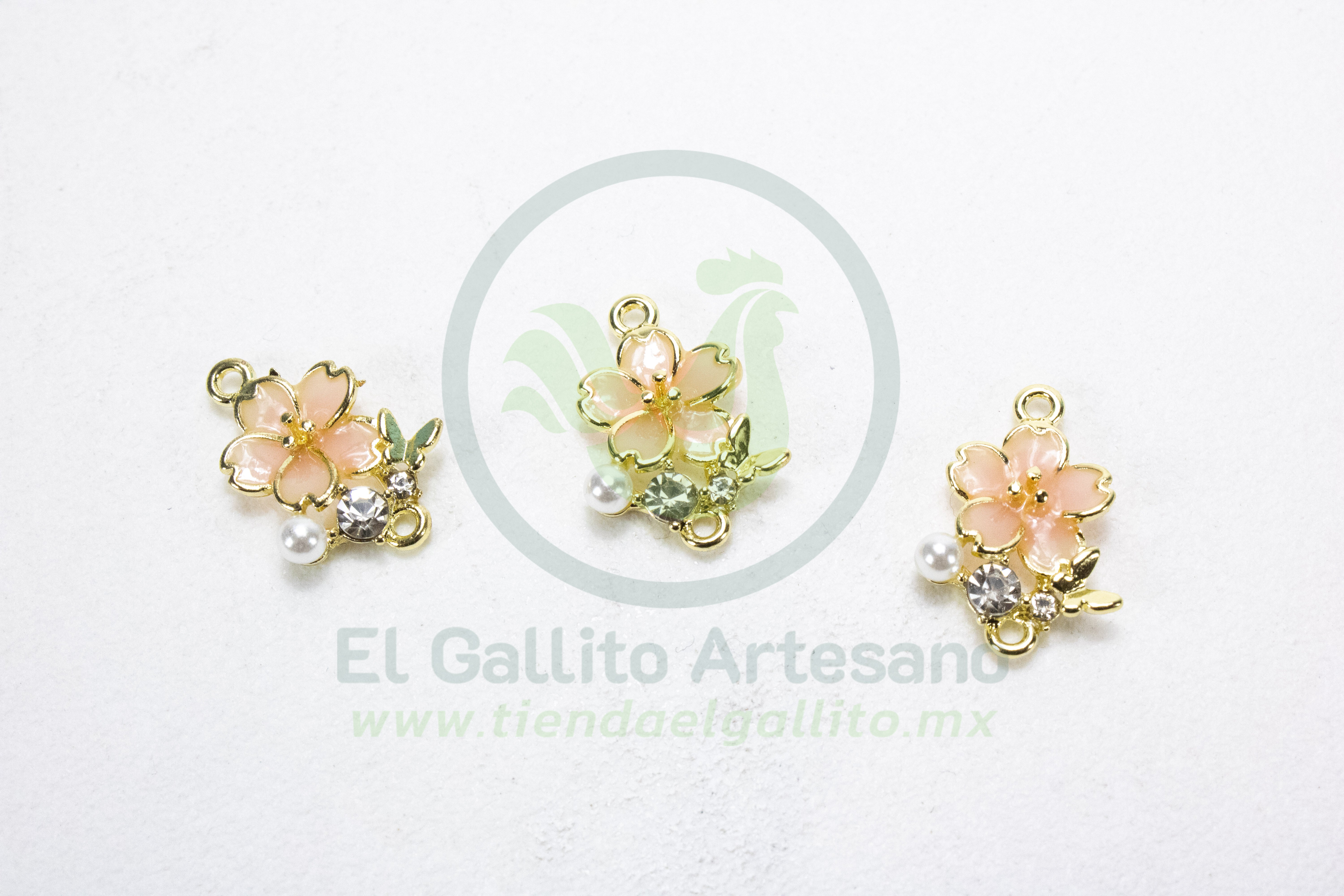 DIJE #4 ESMALTADO | FLOR ROSA – elgallitoartesano